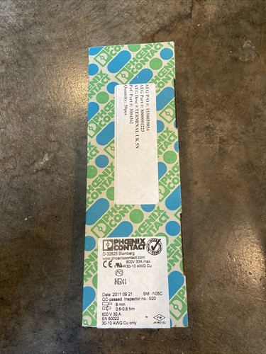 50pcs Phoenix Contact 3004362 UK5N DIN Rail Pass-Thru Clamp Grey New in ...