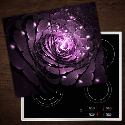 Glass Worktop Saver Ceramic Induction Hob Protector Cover Abstract rose ...