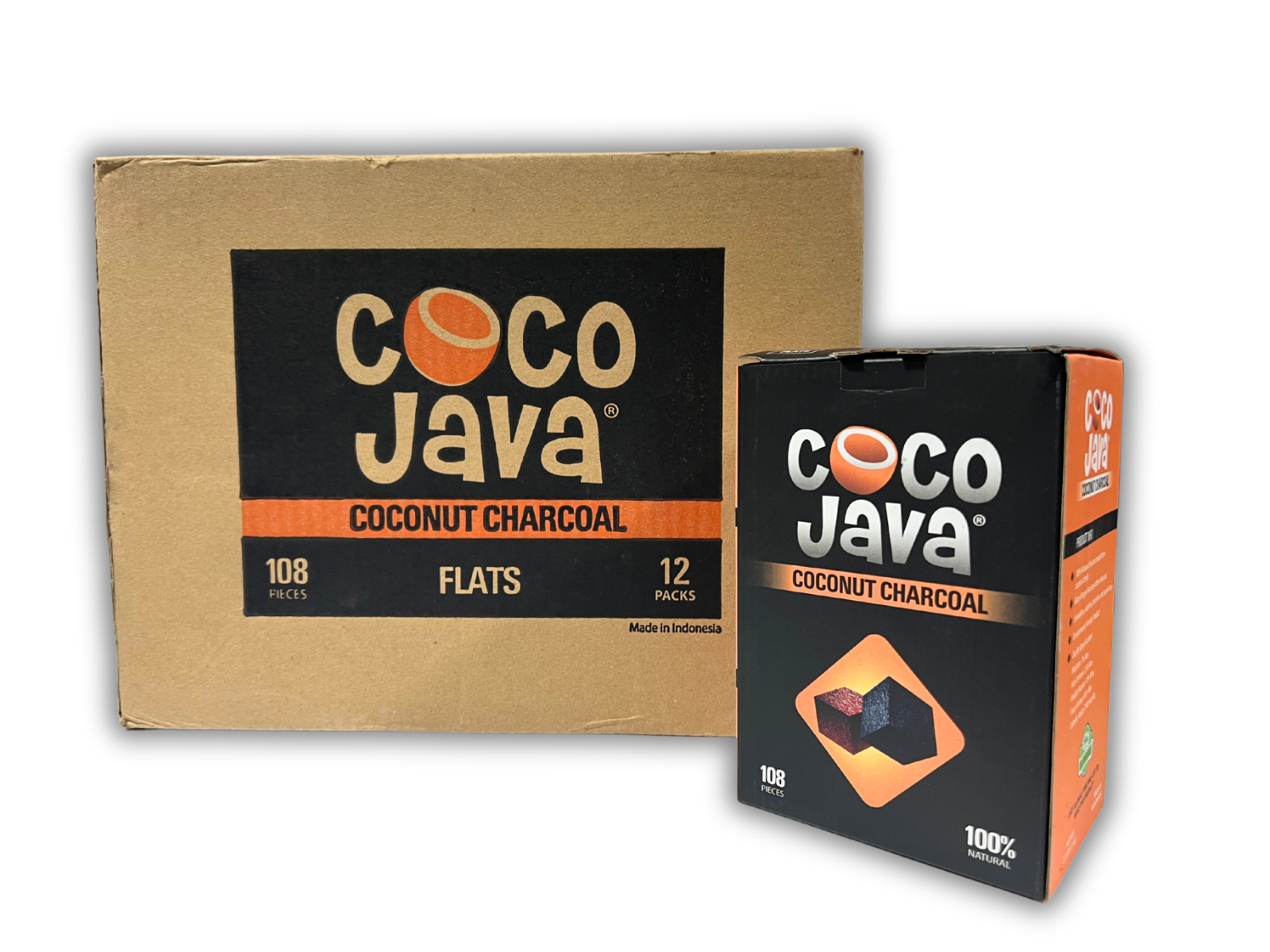 12 PACK Coco Java Natural Coconut Hookah Charcoal Lounge 1296PCS / 12 ...