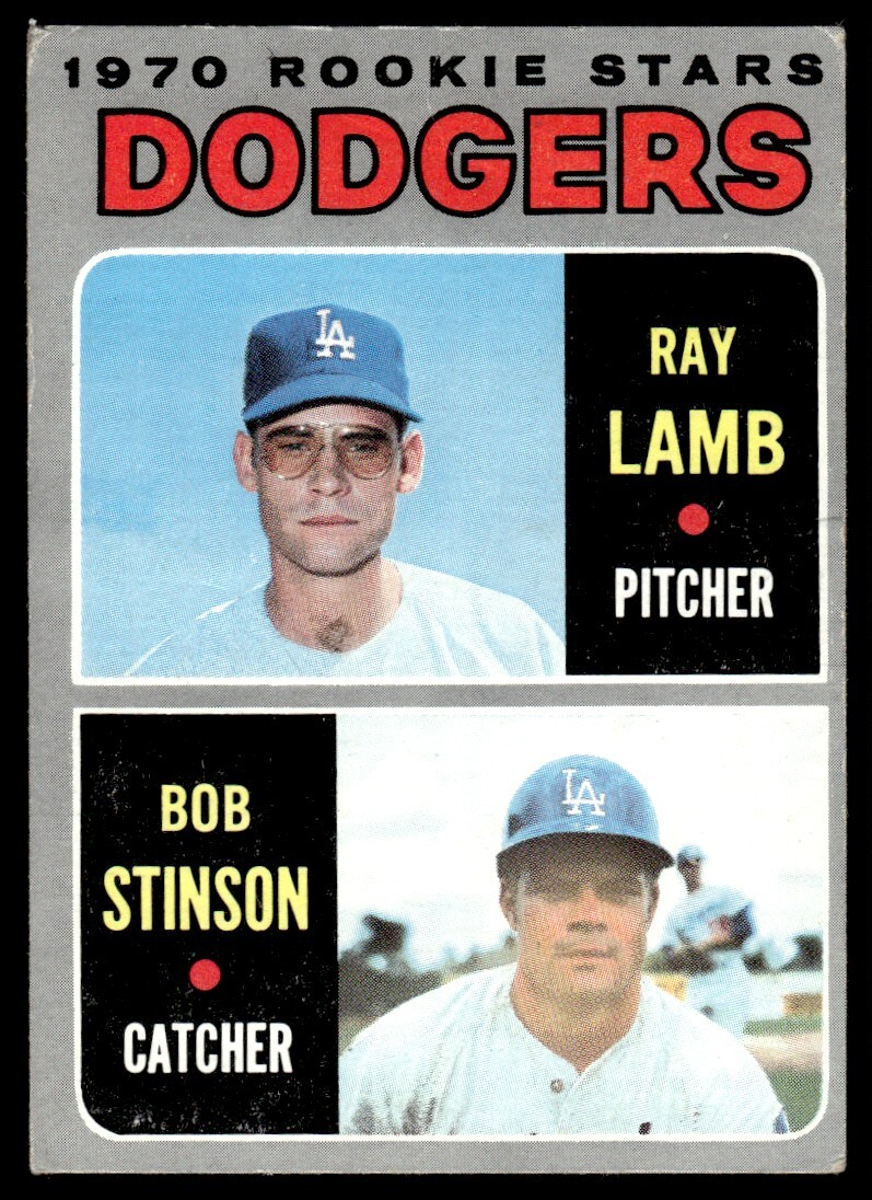 1970 Topps Dodgers 1970 Rookie Stars - Ray Lamb/Bob Stinson RC Los ...