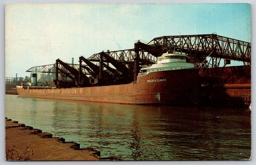 Postcard Steel Works Phillip Clarke Boat Gary Indiana Vintage | eBay
