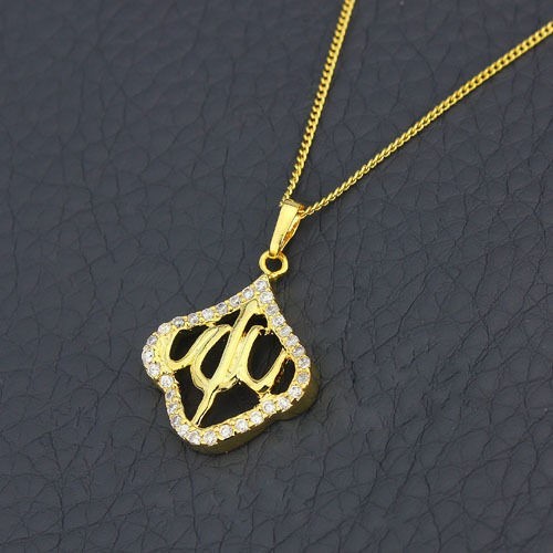 18k Gold Plate set zircons Allah Islam Pendant Necklace ! Gift Jewelry ...