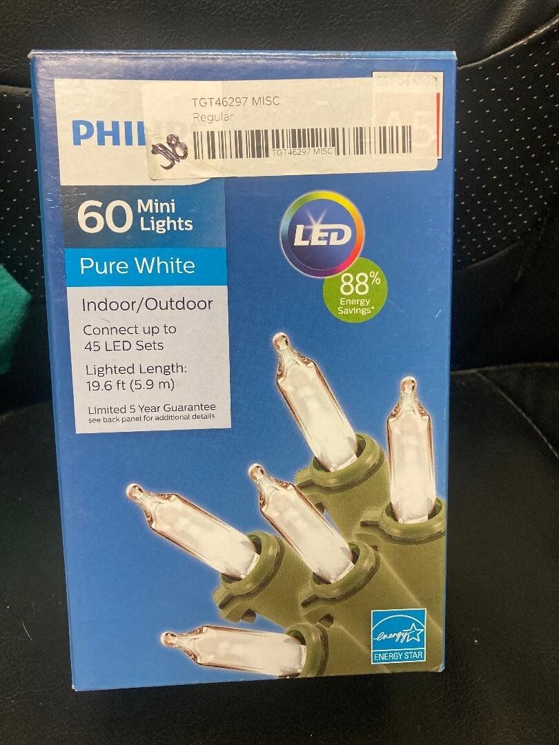 Philips 60 Count LED Pure White C9 Lights Set Indoor Outdoor B3 for ...