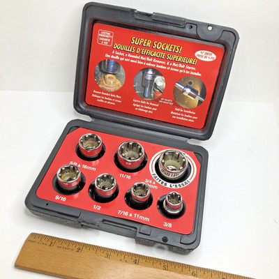 Grip-Tite 7 Piece Super Socket Set 3/8" Drive Metric Rounded Nut ...