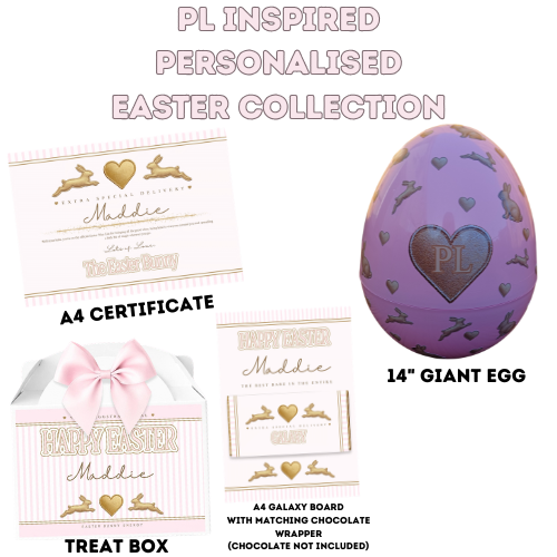 Plouise inspired personalised Easter certificate/treat box/galaxy board ...
