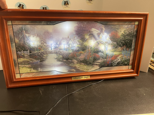 2004 Thomas Kinkade LAMPLIGHT BRIDGE Lamplight Lane Limited Edition 23 ...