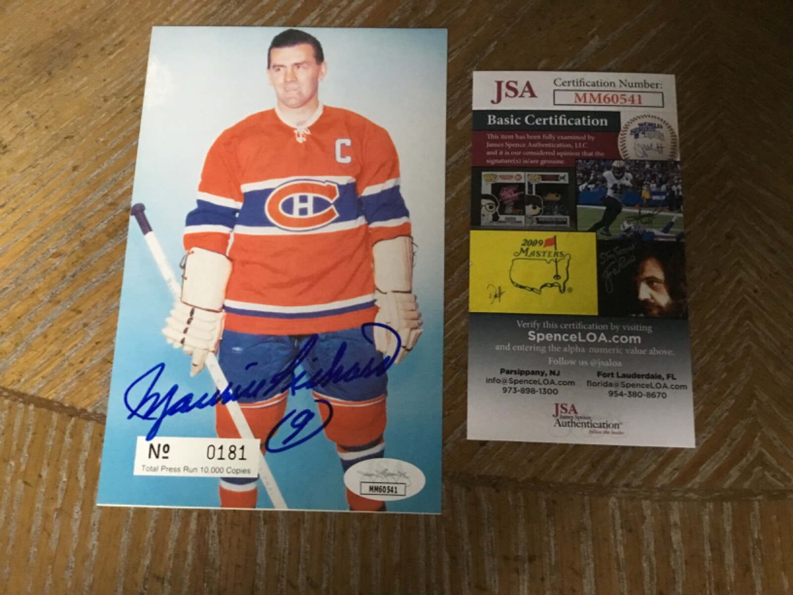 Autographed postcard of Rocket Richard . HOF. JSA | eBay