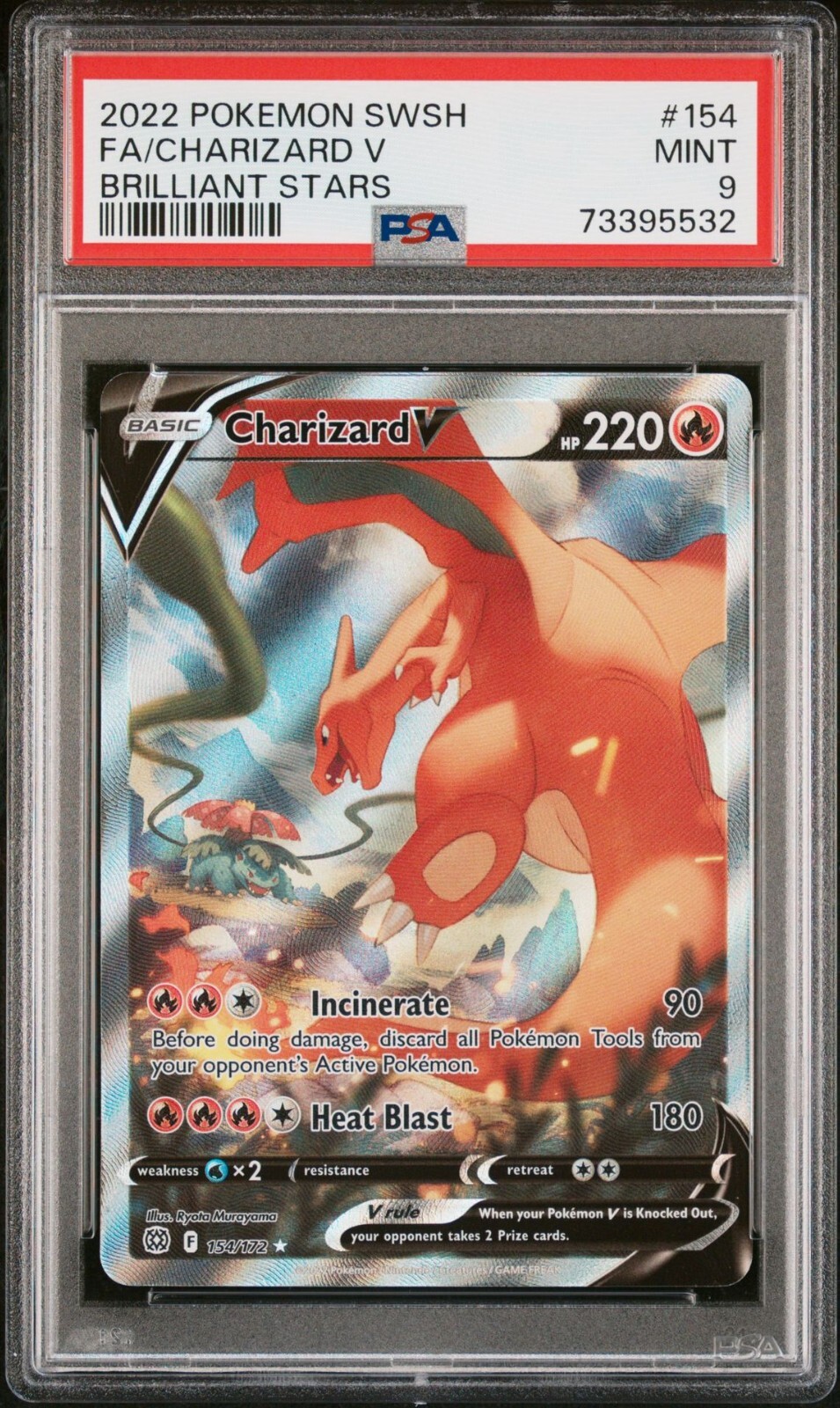 PSA 9 Mint Charizard V Alt Art Near Mint Pokemon TCG Brilliant Stars ...