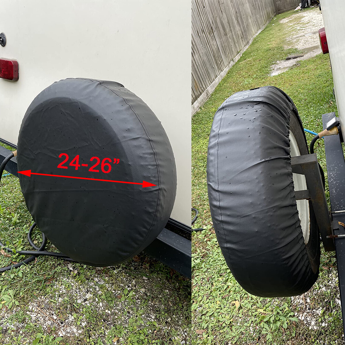 Spare Tire Cover 24" 25" 26" Boat Trailer RV SUV Wheel For 215/70R15 ...