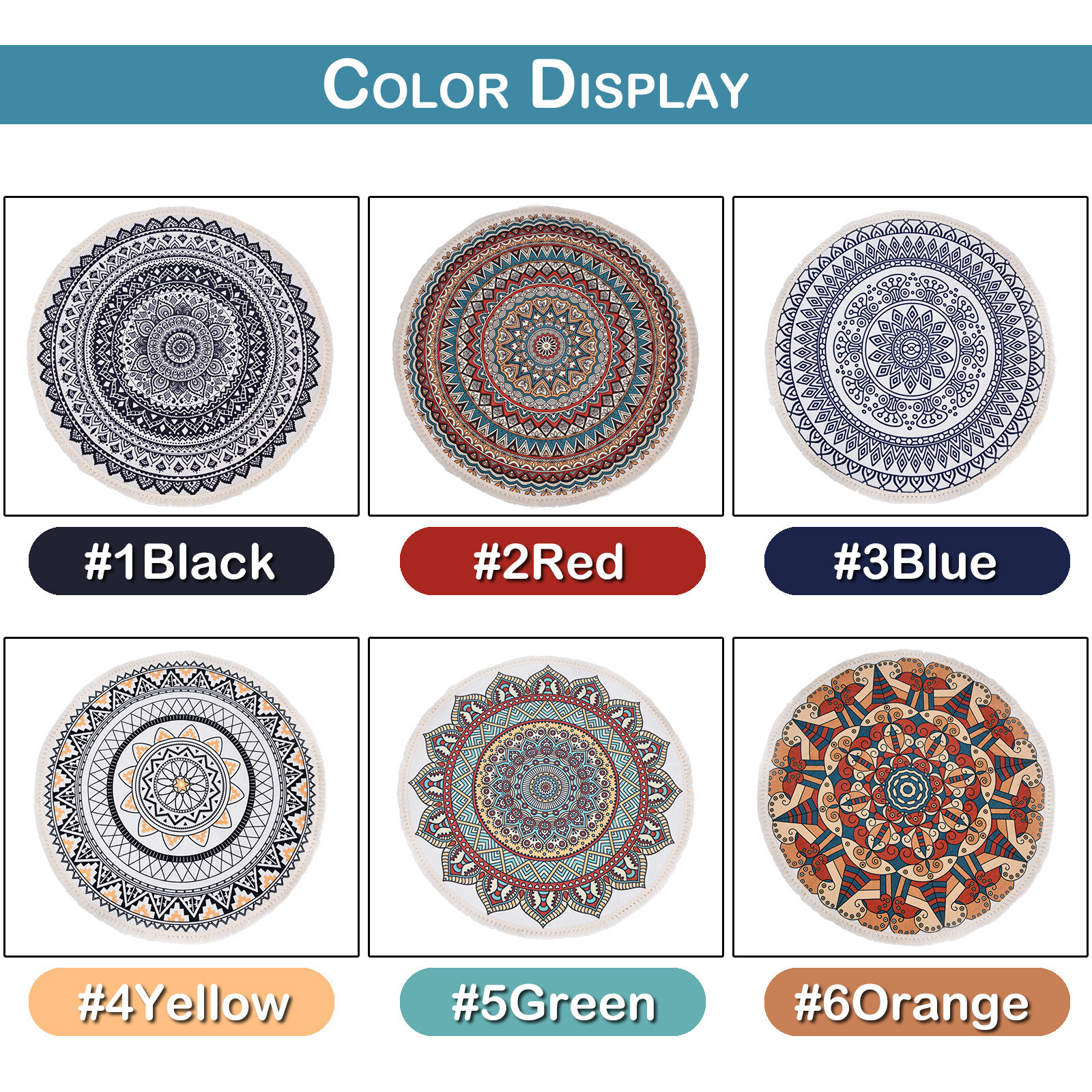 Morocco Round Floor Carpet Geometric Vintage Tassel Living Room Area ...