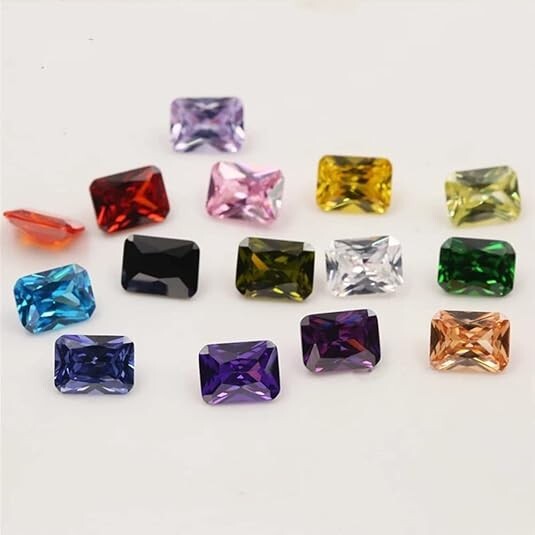 Octangle Cut 5A Cubic Zirconia Stone Mix 15 Colors Loose CZ Stones ...