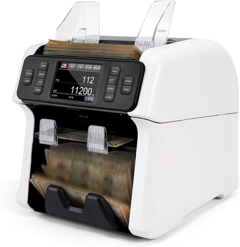 Nucoun VS-75 Mixed Denomination,2 Pockets Money Counter Sorter ...