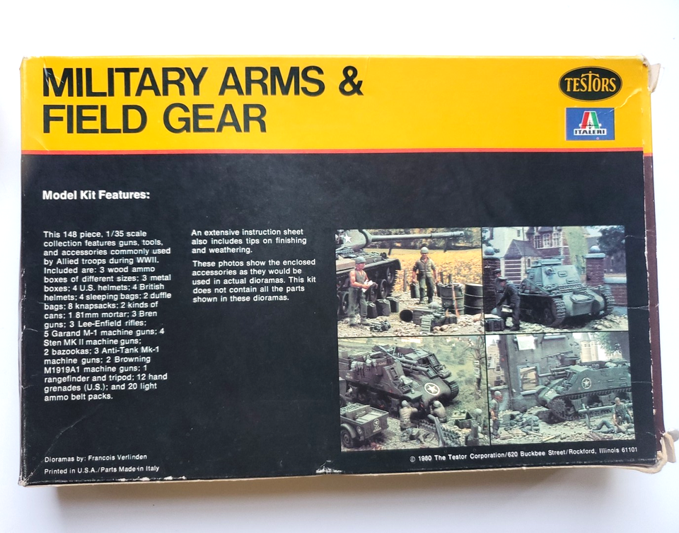 Testors Italeri 1:35 Military Arms & Field Gear Weapons Set Model Kit ...