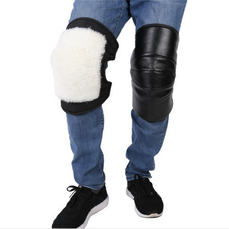 Sheepskin Wool Thermal Knee Joints Warmers Flexible PU Winter Pad ...