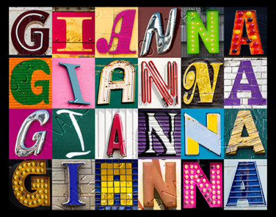 GIANNA Name Poster featuring photos of actual sign letters | eBay
