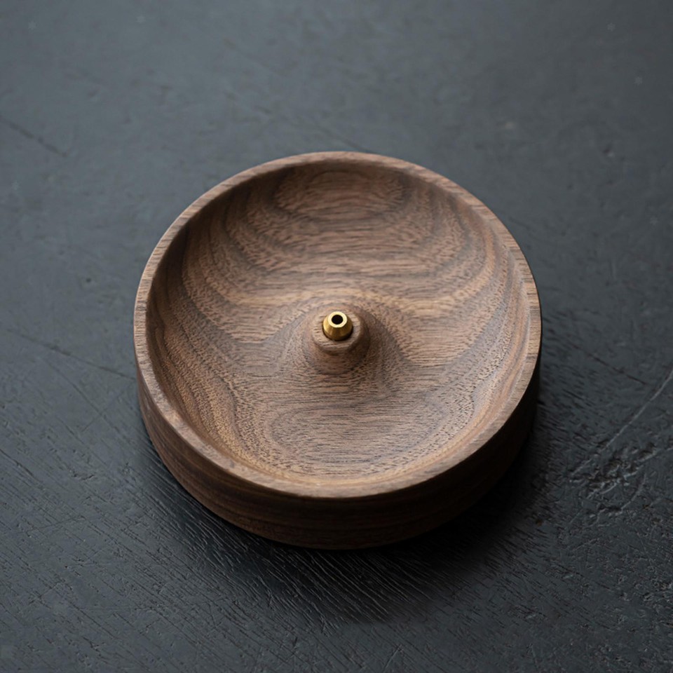 Wooden Round Incense Burner Incense Tray Incense Sticks Holder Incense ...