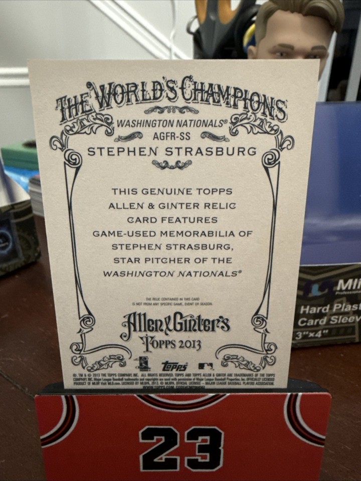 2013 Topps Allen & Ginter's - Relics Stephen Strasburg #AGFR-SS (MEM ...