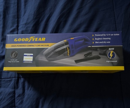 Good Year High Powered Compact Car Vacuum 12v DC Wet & Dry Use, Bagless ...