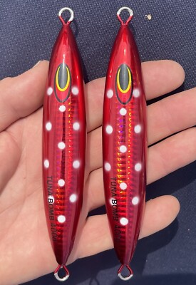 2 400g BLUEFIN TUNA Bomb JIGS - Red Glad Eddie Bomb Heavy Bft Nighttime ...