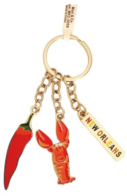 New Orleans Crawfish NOLA Keychain Hot Peppers Crawbug Souvenir Keyring ...
