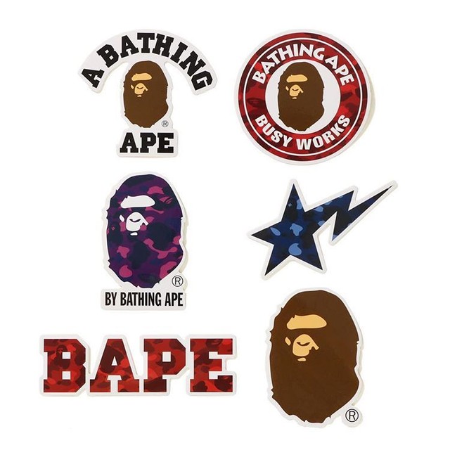 16341 bape color camo a bathing ape sticker set | eBay