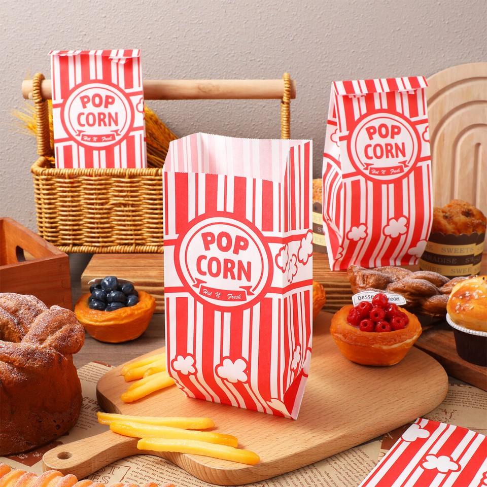 100Pcs Popcorn Bags Individual Servings Small Popcorn Bags Popcorn ...