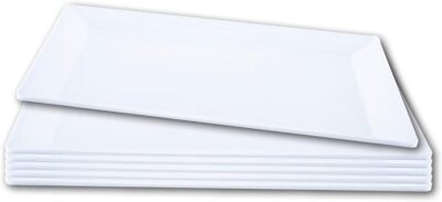 4pcs Rectangular Melamine Plates 25x35cm Durable Dinnerware for Daily ...