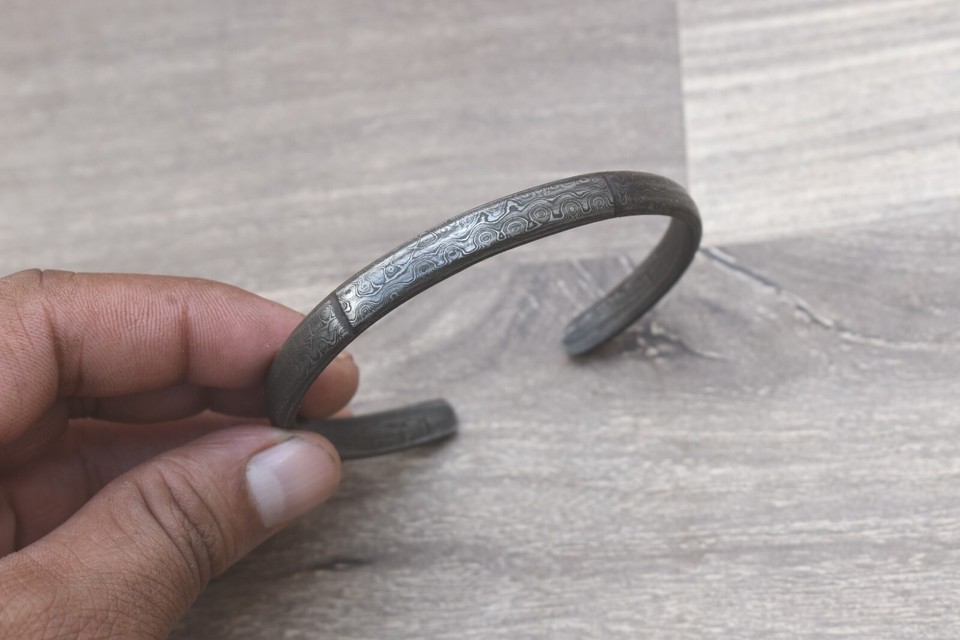 Vintage Damascus Steel Hand Forged Bracelet Men's Cuff Bracelet jewelry ...