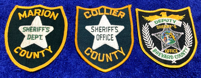 Florida SHERIFF Patch LOT Police Patches Marion Collier Brevard County ...