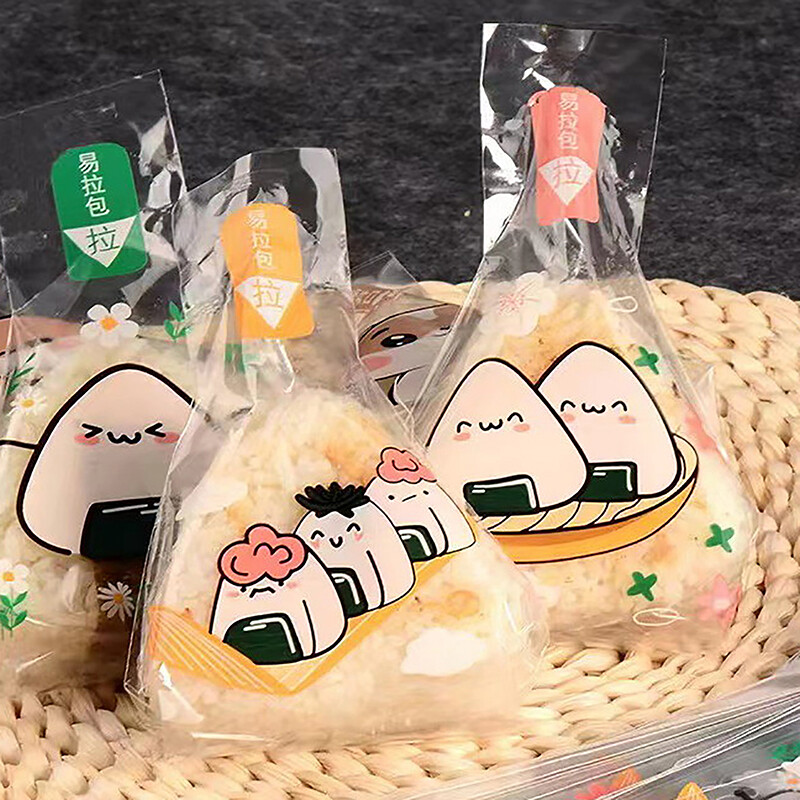 50Pcs Triangle Rice Ball Disposable Packaging Bag Nori Onigiri Sushi ...