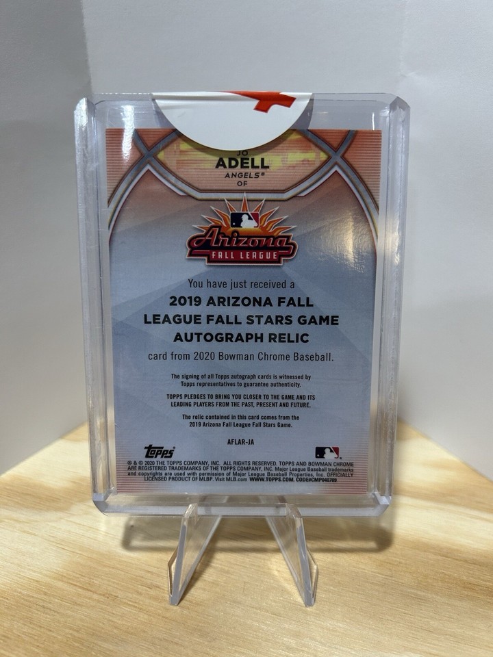 2020 Bowman Chrome Jo Adell Arizona Fall League Auto Patch #24/50 ...