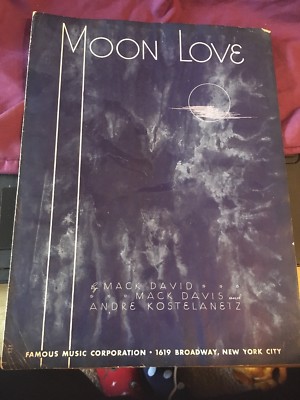 Vintage Sheet Music Moon Love, Mack David Mack Davis 1929 | eBay