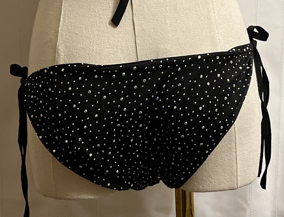 Oneheekini Cheeky Bikini String Swimsuits with Rhinestones, One Size ...
