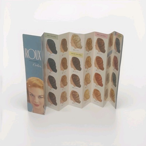 Vintage 1950s ROUX Hair Color Chart Beauty Salon Large Original Fold ...