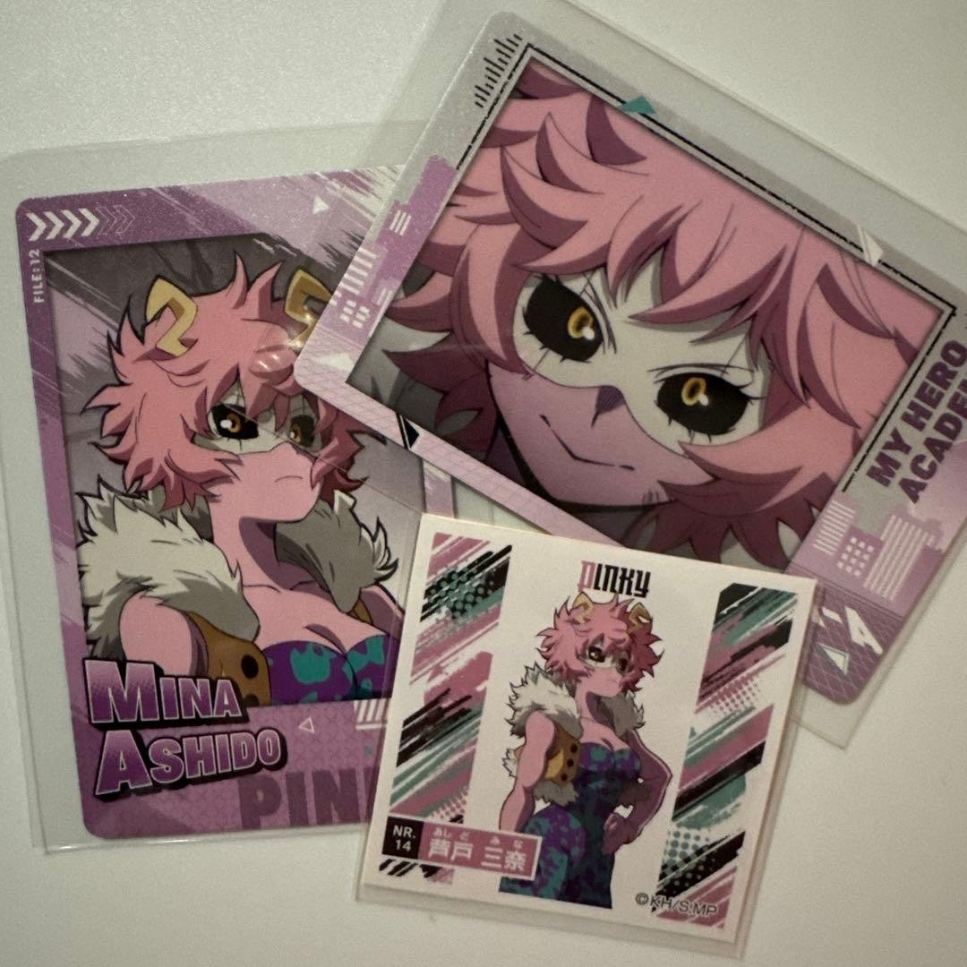 My Hero Academia Mina Ashido Poster Sticker Card Set Anime Goods Used ...