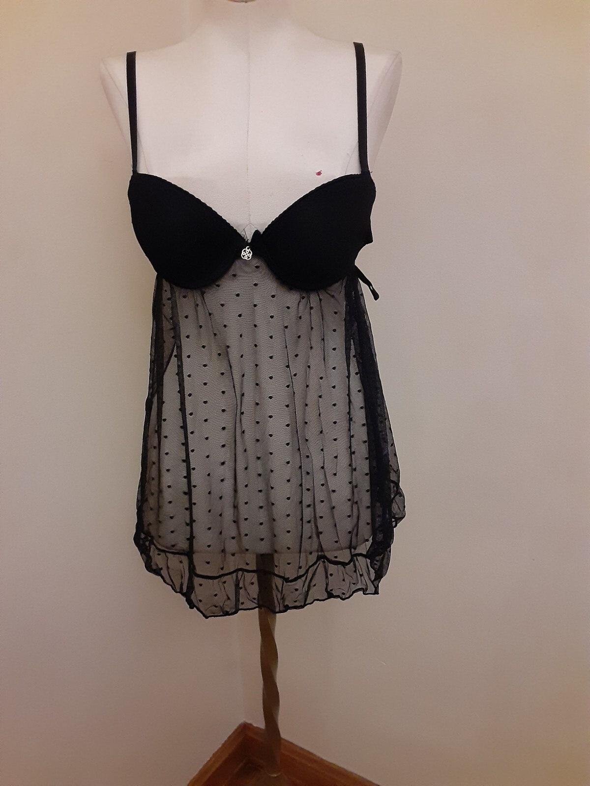 Daisy Fuentes Sheer Padded Push-Up Underwire Babydoll Nightgown ...