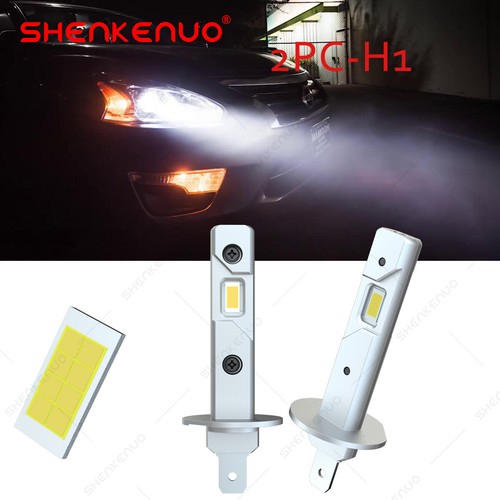 SHENKENUO H1 LED Headlight Kit Bulbs High Low Beam Super White 20000LM ...