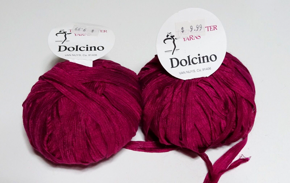 Lot of TWO Trendsetters DOLCINO 50 grams Ribbon Yarn # 108 or 1C8 ...