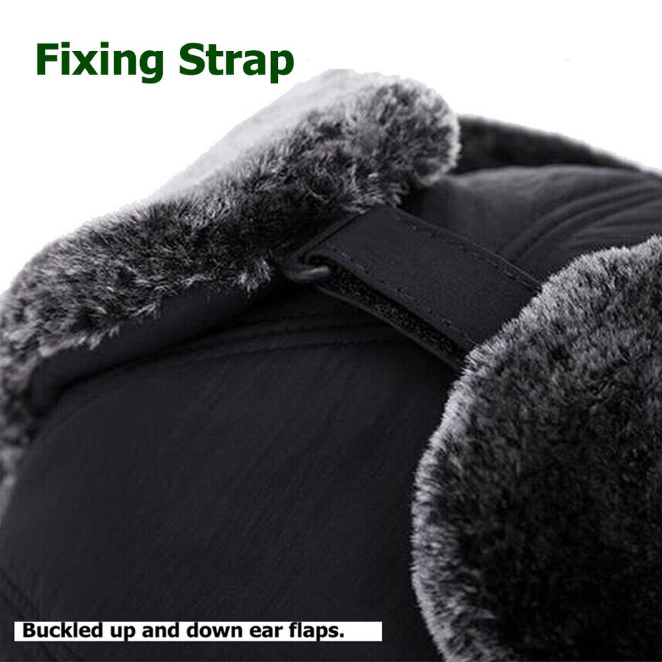 1/2 PACK Winter Fur Ear Flap Trapper Hat Full Face Mask Thermal Snow ...