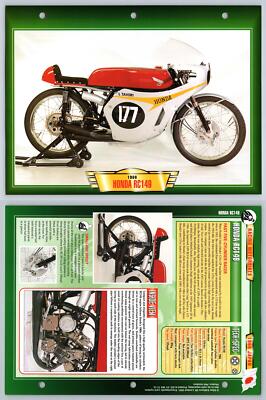 Honda RC149 - 1966 - Racing - Atlas Motorbike Fact File Card | eBay UK