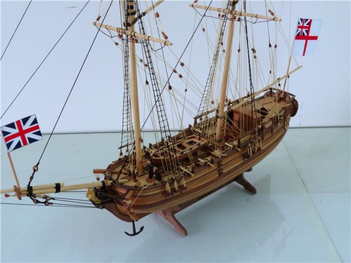 Halifax 1770 Scale 1/50 L 24.8" full Cherry rib kit wooden model ship ...