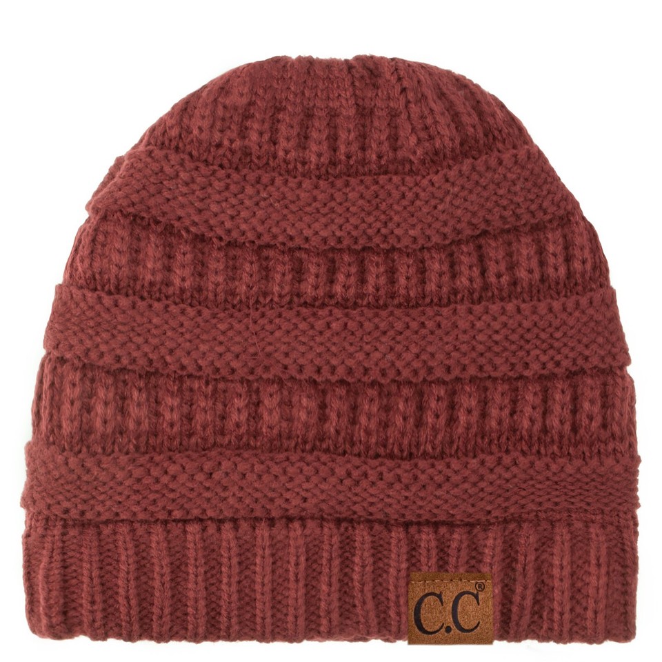 Brand New CC Beanie Womens Cap Hat Skully Unisex Slouch Color Cable ...