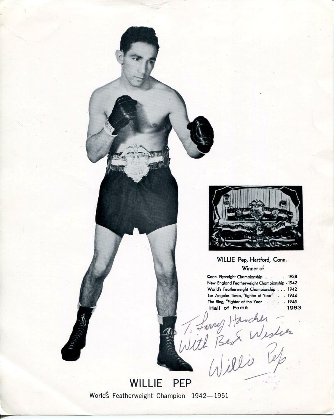 Willie Pep Autograph Boxer Boxing Signed Photo | eBay