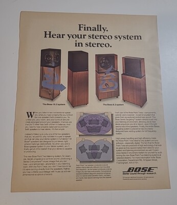 Bose Stereo System 10.2 8.2 Print Ad 1985 Vintage 10x12 | eBay