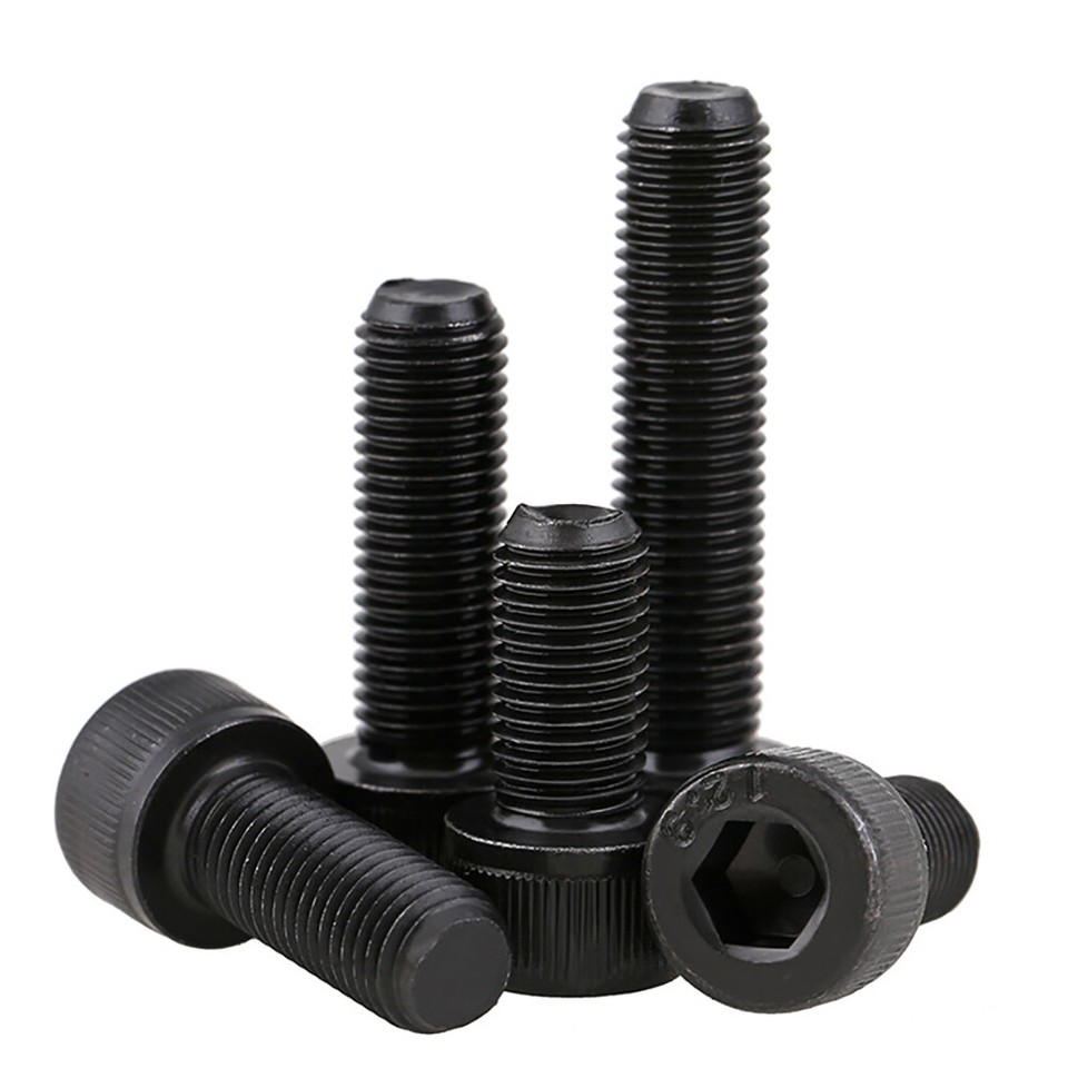 M12 Fine Pitch Socket Cap Screws Allen Key Bolts High Tensile Black ...