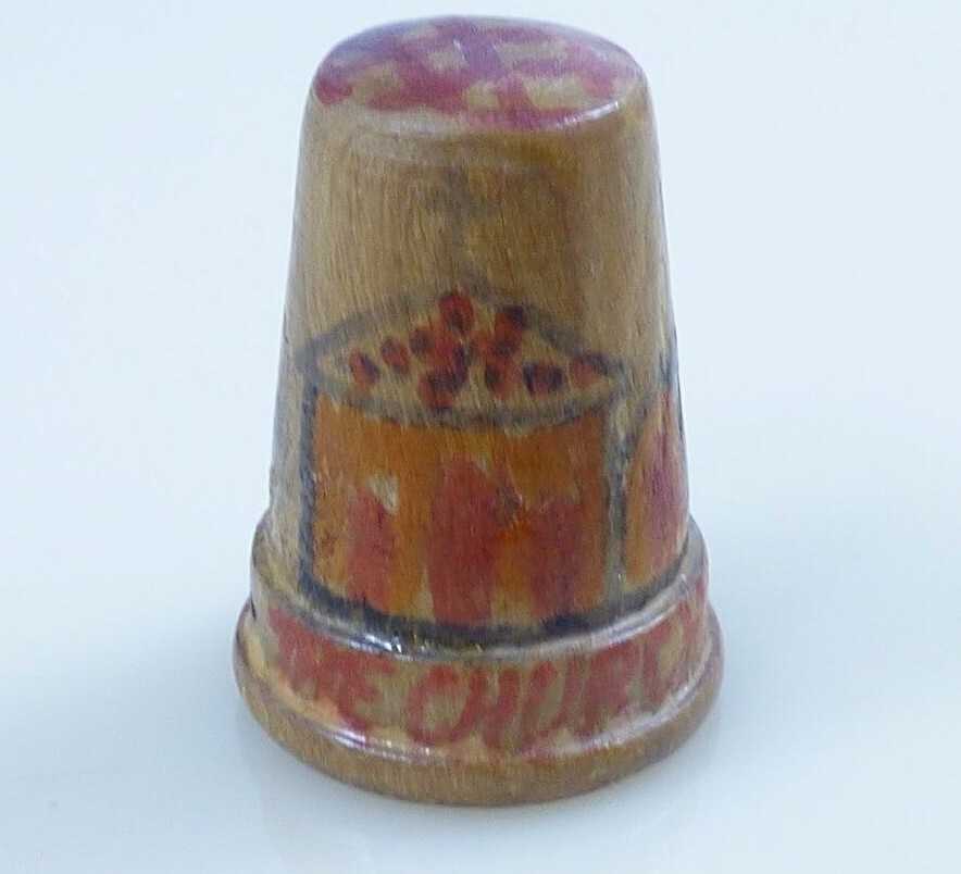 Vintage Israel Wooden Sewing Thimble Church of All Nations Hand Painted ...
