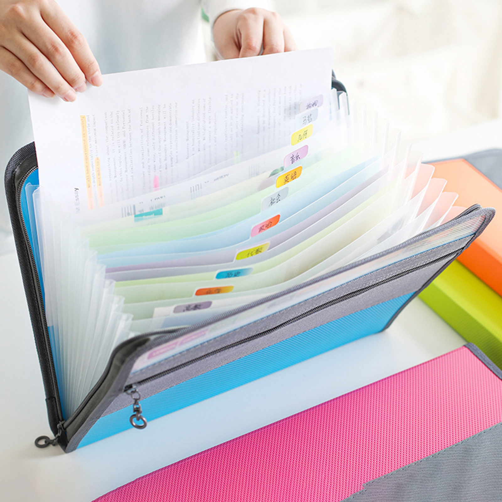 Document Organizer with Pocket Item Storage A4 File Folder Document ...