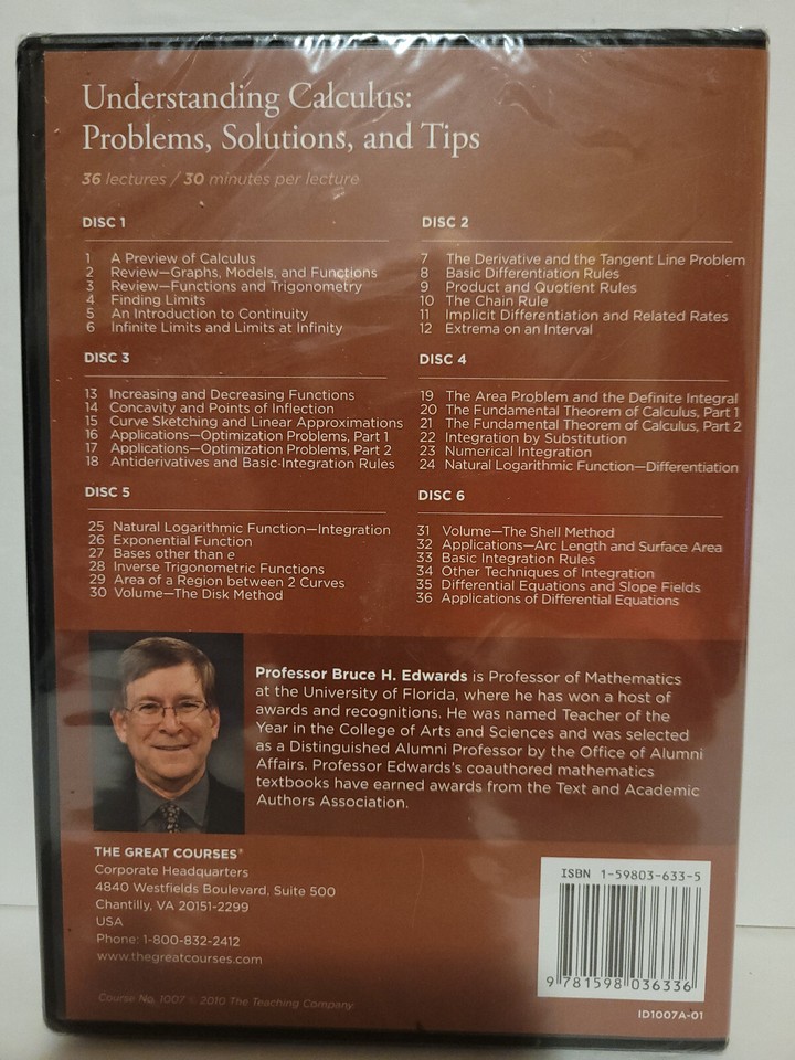 Understanding Calculus: Problems, Solutions, and Tips (6 Disc DVD) - BRAND NEW | eBay