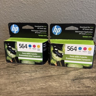 X2 HP 564 Tri-Color Combo Pack Genuine Ink Cartridges (# N9H57FN) Exp ...