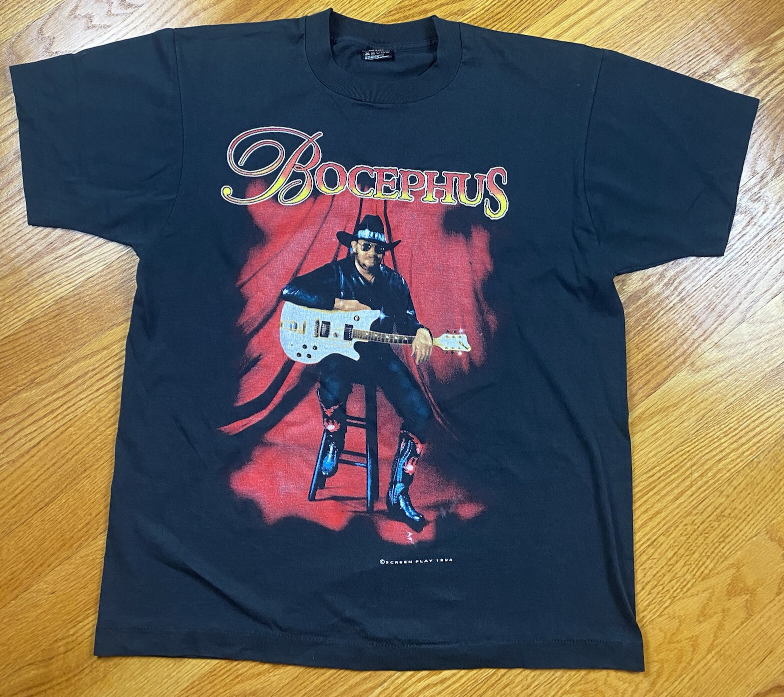 VTG Hank Williams Jr Bocephus 1994 Fan Club Tour Band T Shirt Size ...